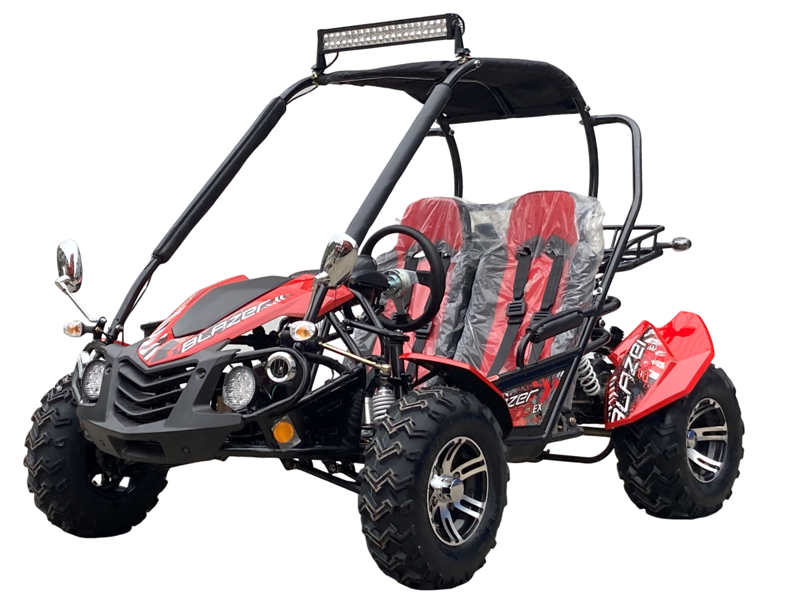 TrailMaster Blazer 200EX EFI Buggy Go Kart, LED Light Bar, Windshield ...