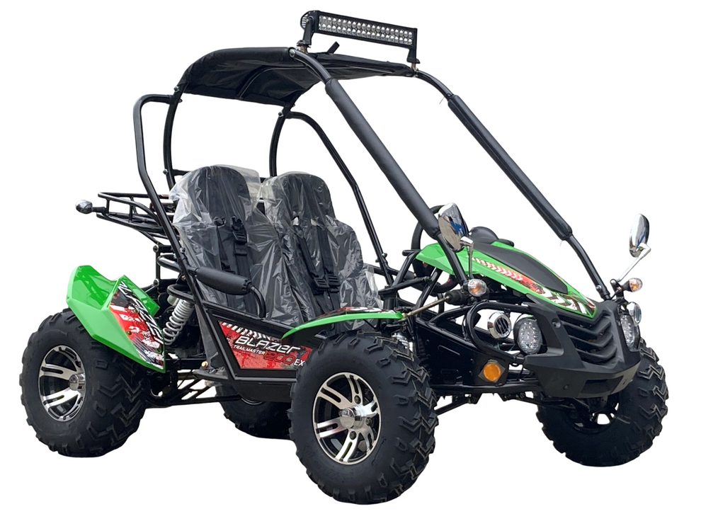 TrailMaster Blazer 200EX EFI Buggy Go Kart, LED Light Bar, Windshield ...